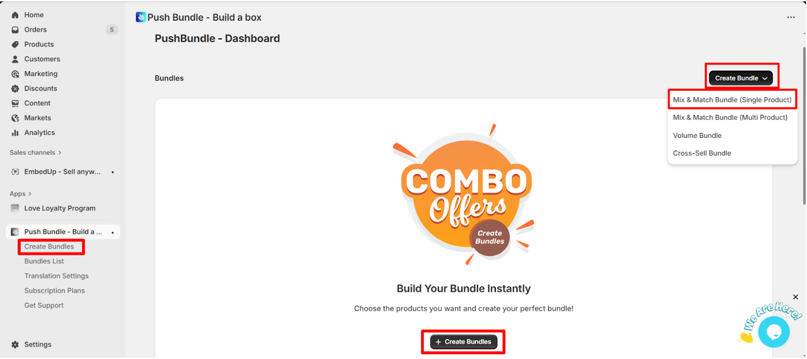 Combina y combina un solo producto - Paquete Push - Aplicación Shopify ...